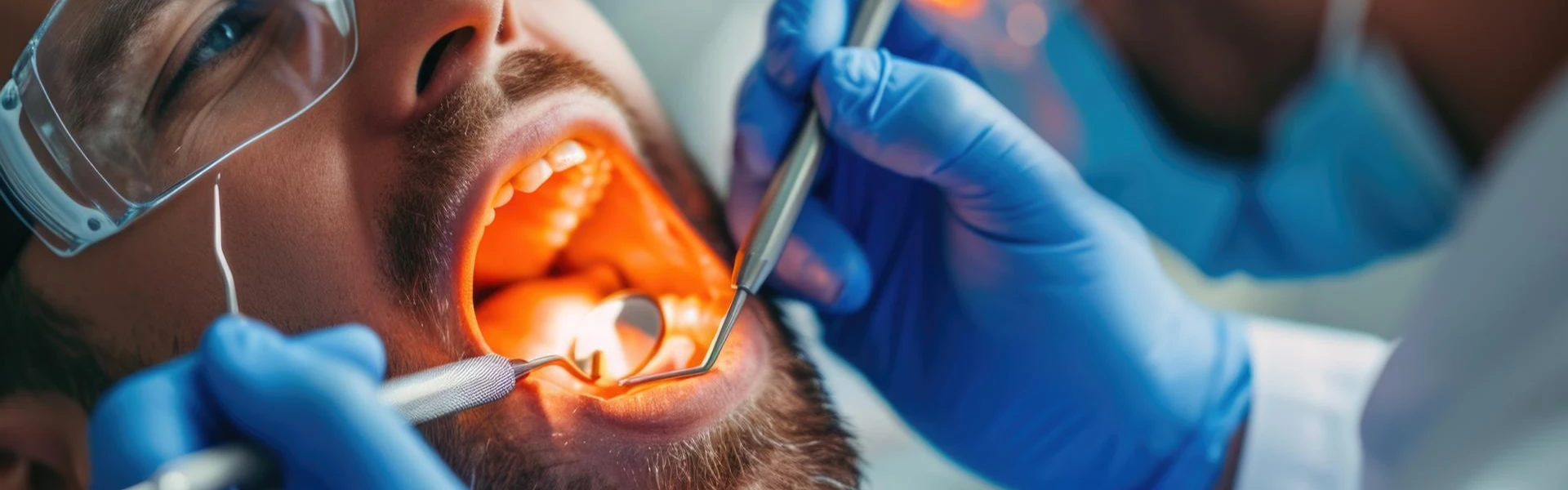 Dental professional uses a tool to make small adjustments to the braces ...